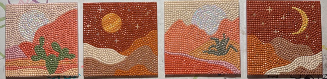 Diamond Art Coasters, Desert Theme Set of 4 - Etsy