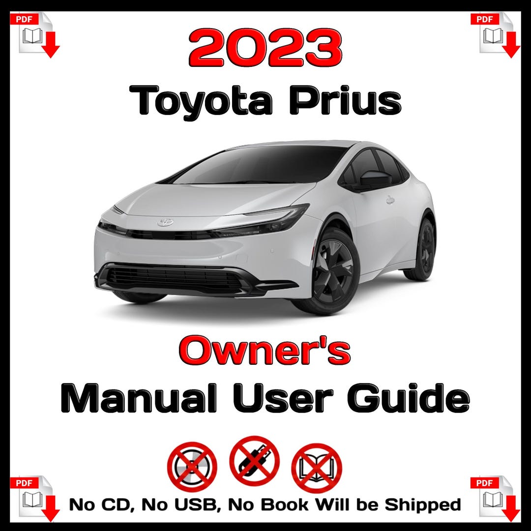 2023 Toyota Prius Owner's Manual (digital Download) - Etsy