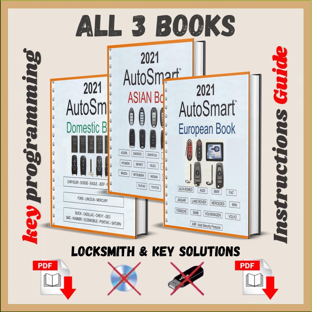 Automotive Locksmith Key Guide: 3 Books Key Fob Programming ...