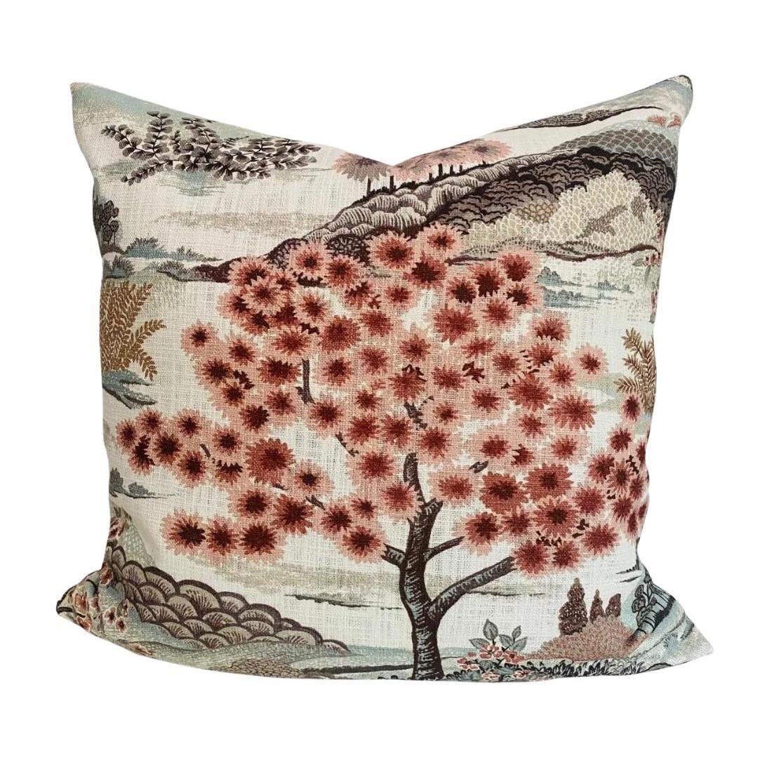 Rosemist Pillow Cover: Vintage Tree Landscape Print, Cotton Blend - Etsy