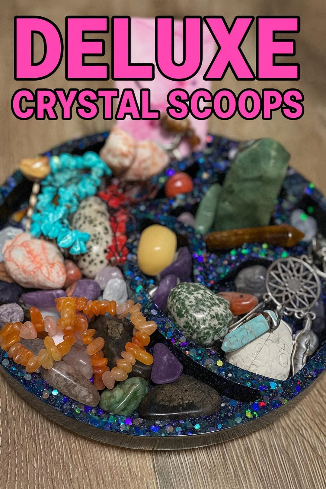 Deluxe Crystal Scoop: Gemstones, Jewelry & Resin Dish Set - Etsy