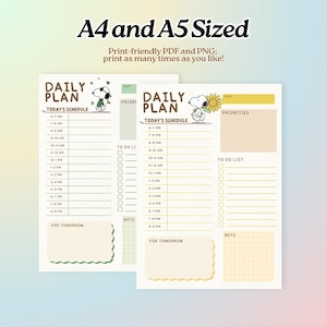 Snoopy Daily Planner Printable – Cute Daily Schedule PDF PNG, Peanuts ...