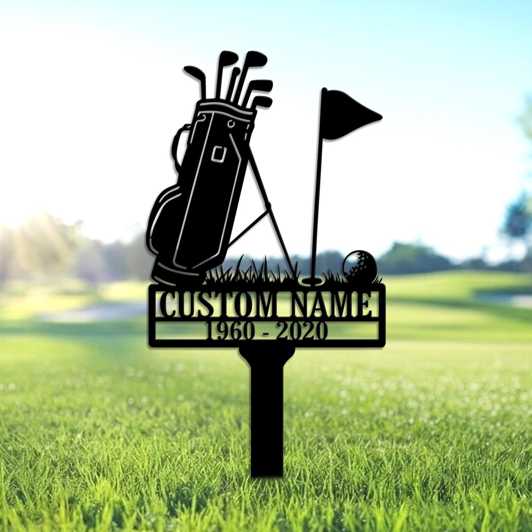 Golf Memorial Grave Marker – Personalized Golfer Grave Sign – Custom ...