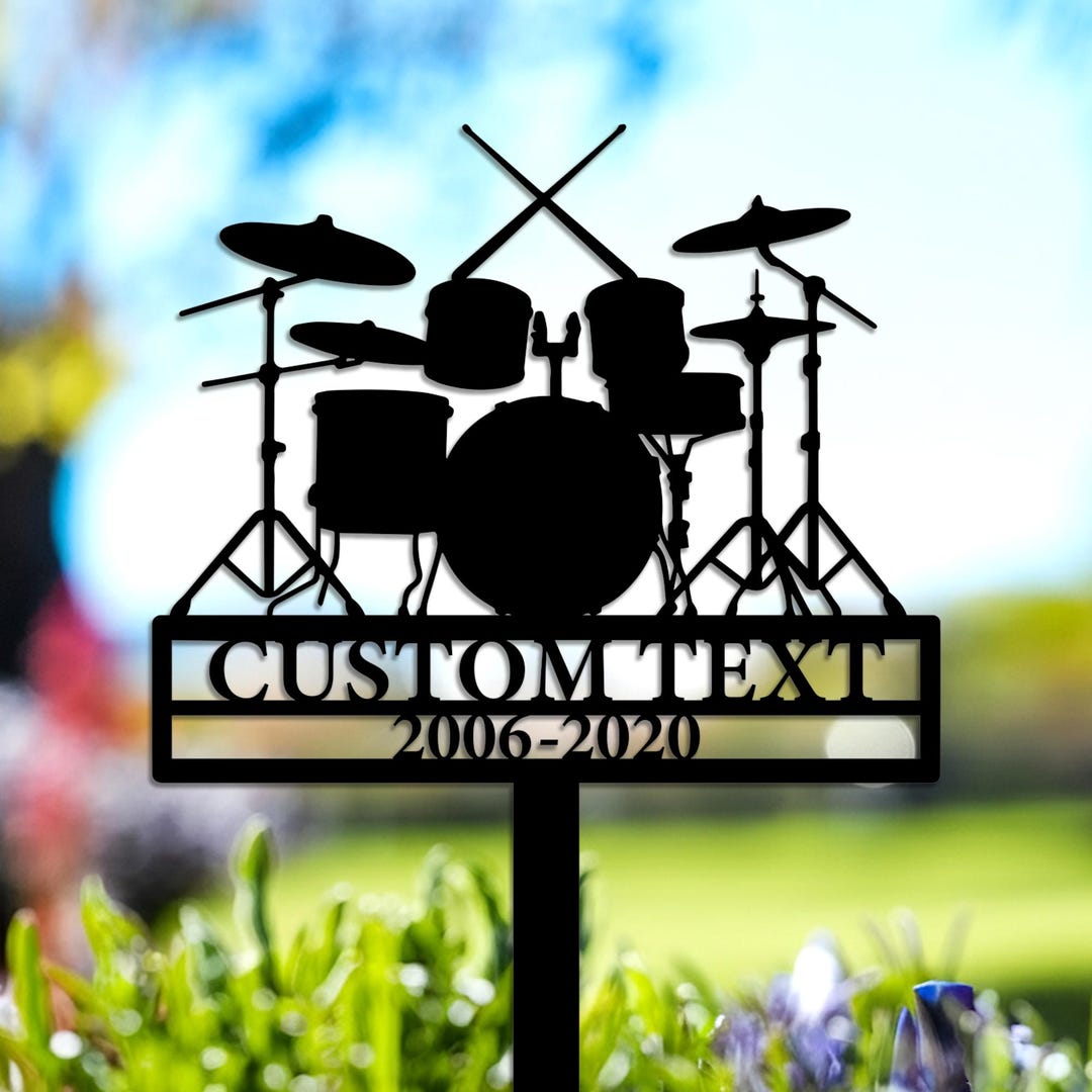 Custom Drum Set Memorial Grave Marker – Personalized Drummer Tribute ...