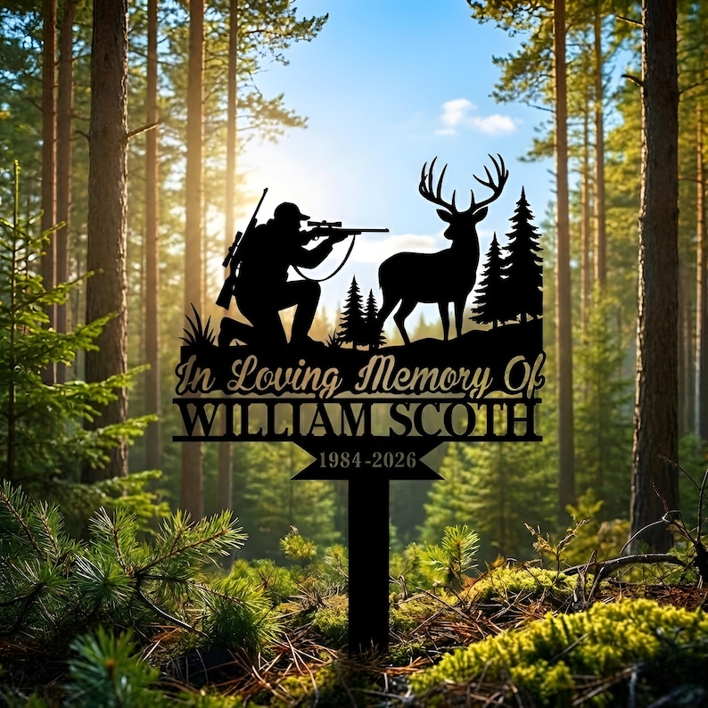 Personalized Hunting Memorial Wall Sign, in Loving Memory Tribute Decor ...