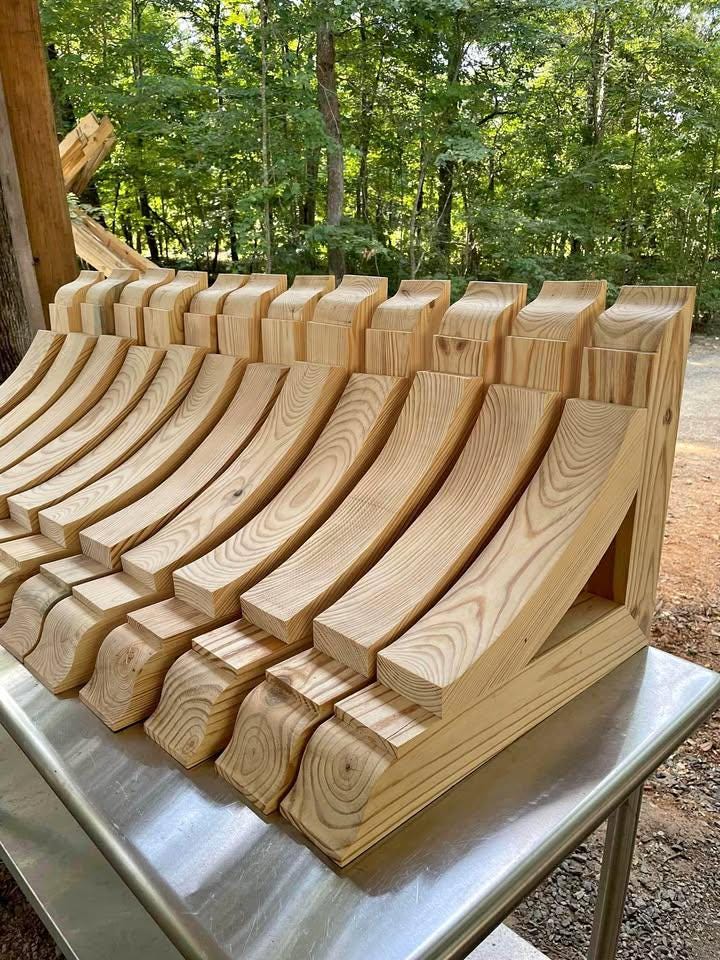 Rustic Solid Wood Corbels - Custom Farmhouse Brackets for Shelves ...