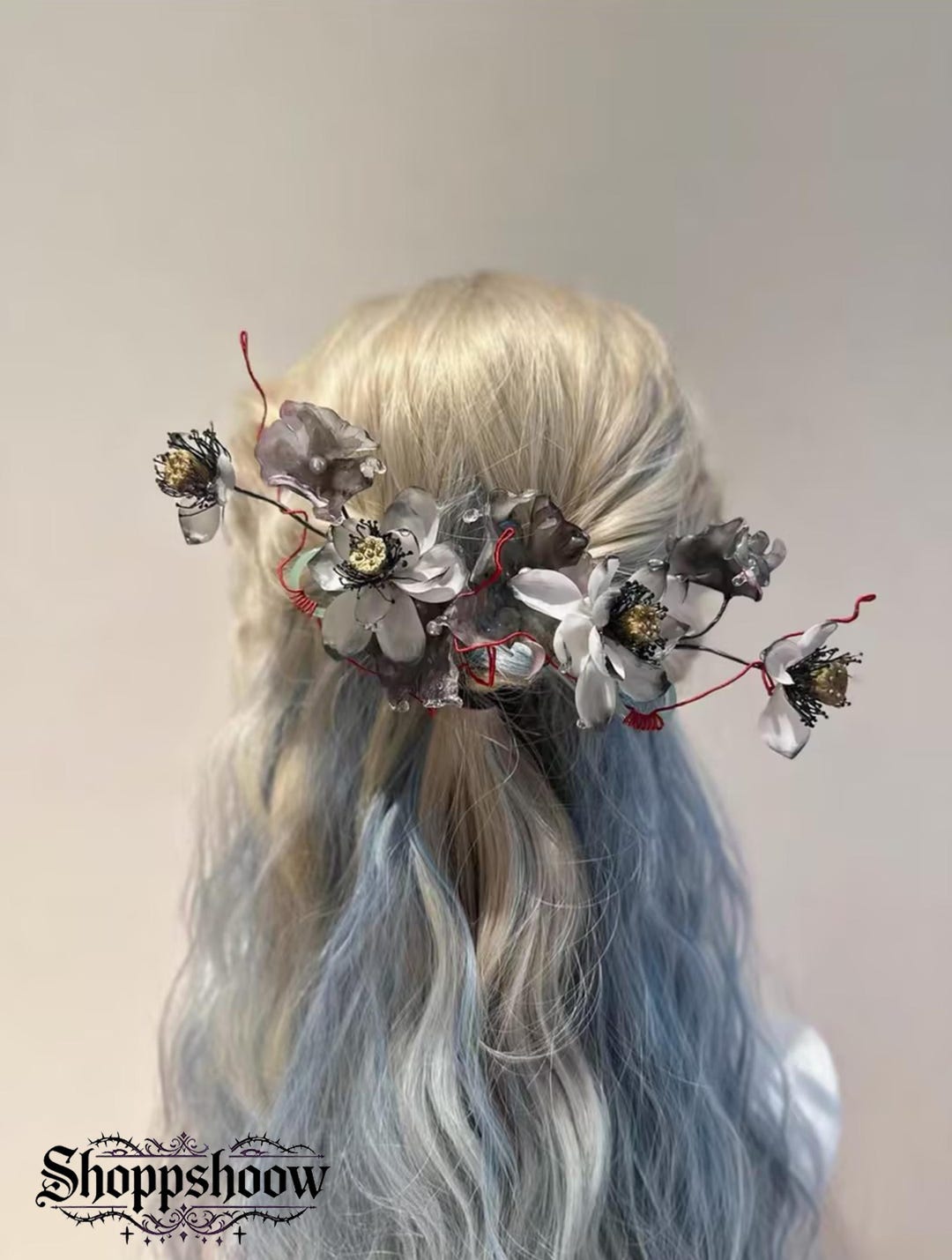 Handmade Gothic Withered Lotus Hairpin - Dark Academia Shrink Plastic ...