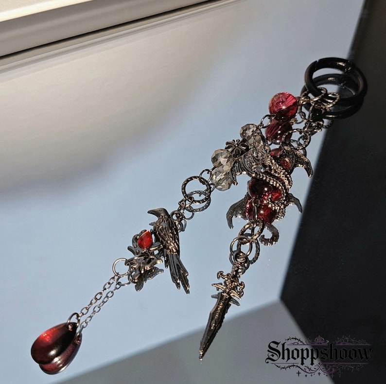 Sylus Red Heart Sword Dragon Raven Bracelet, Love and Deepspace Cosplay ...
