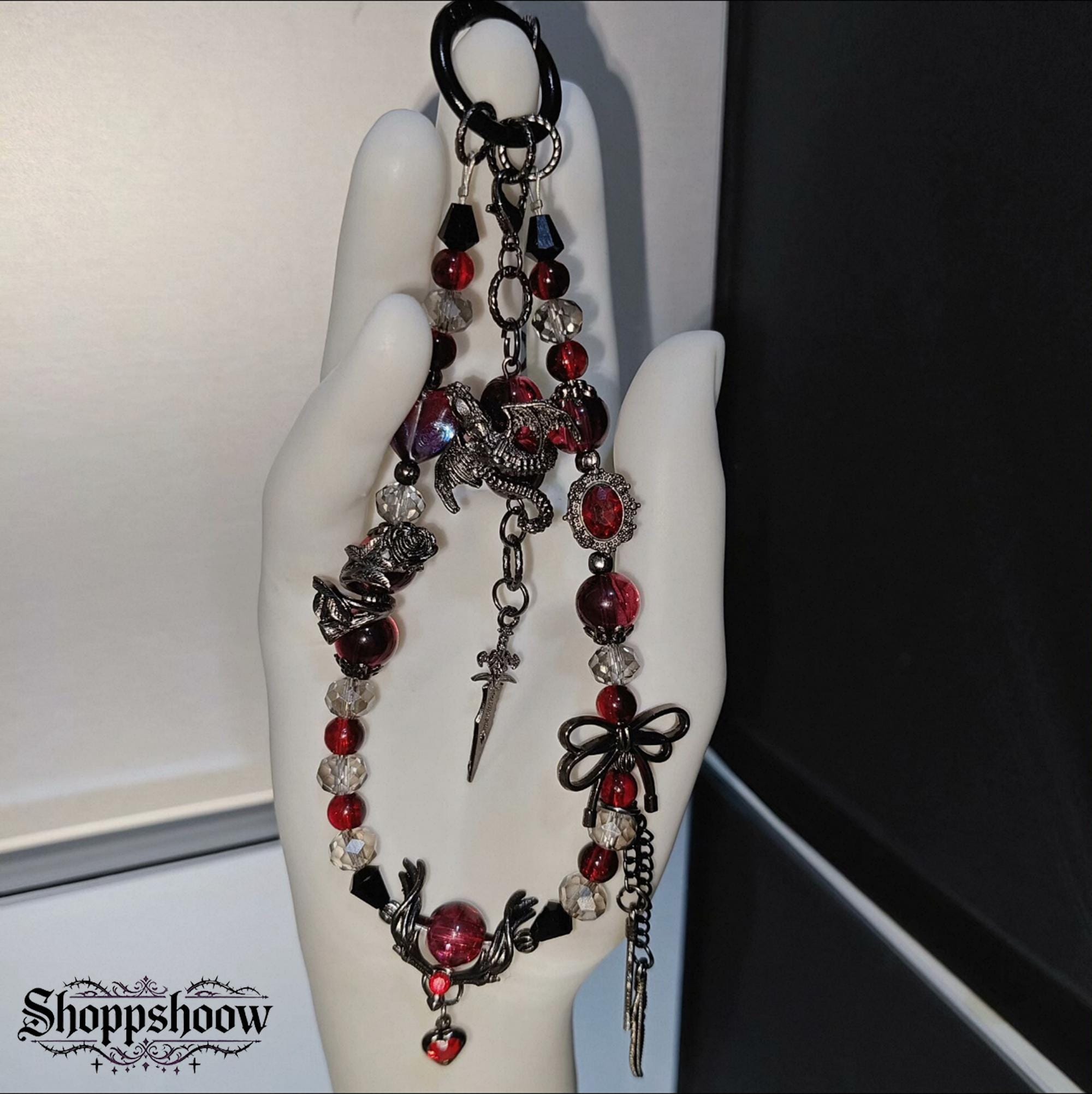 Sylus Red Heart Sword Dragon Raven Bracelet, Love and Deepspace Cosplay ...