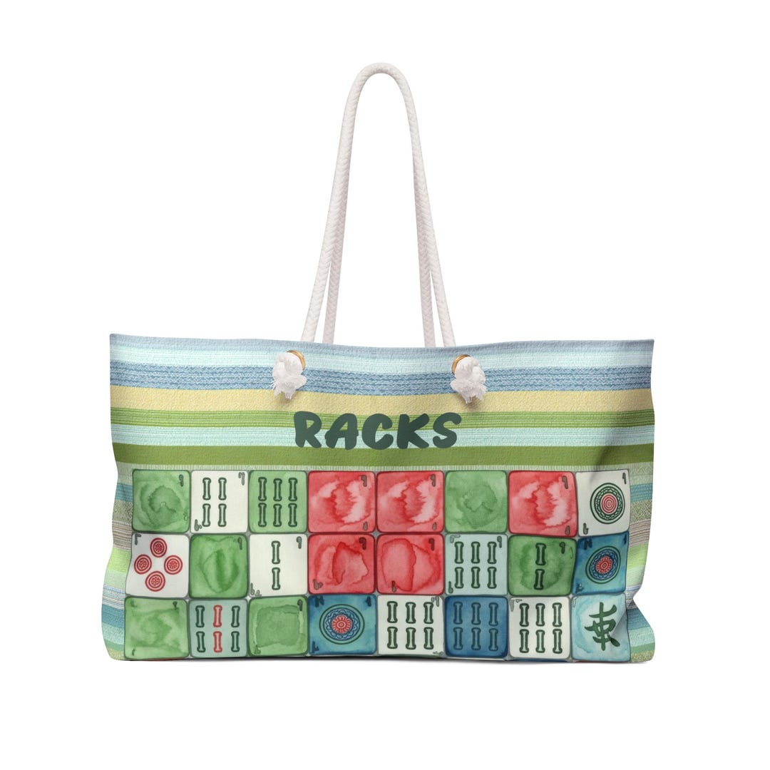 Mahjong Tiles Weekender Bag, Mahjong Pattern Tote, Matching Set - Etsy