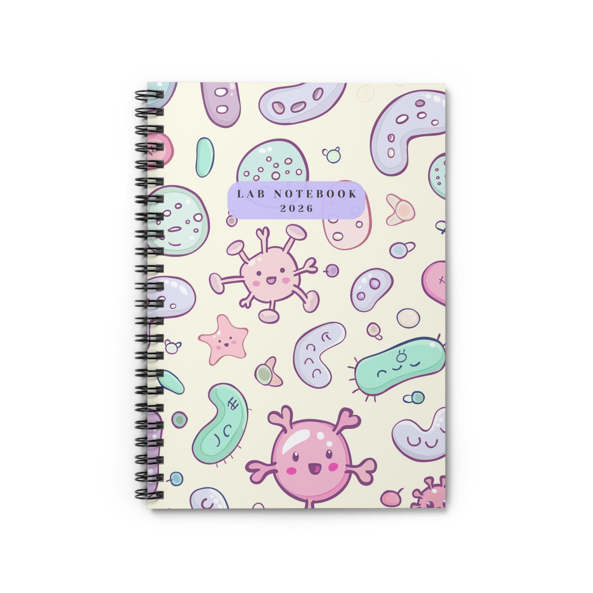 Happy Microbes Lab Spiral Notebook - Ruled Line, Science Journal ...