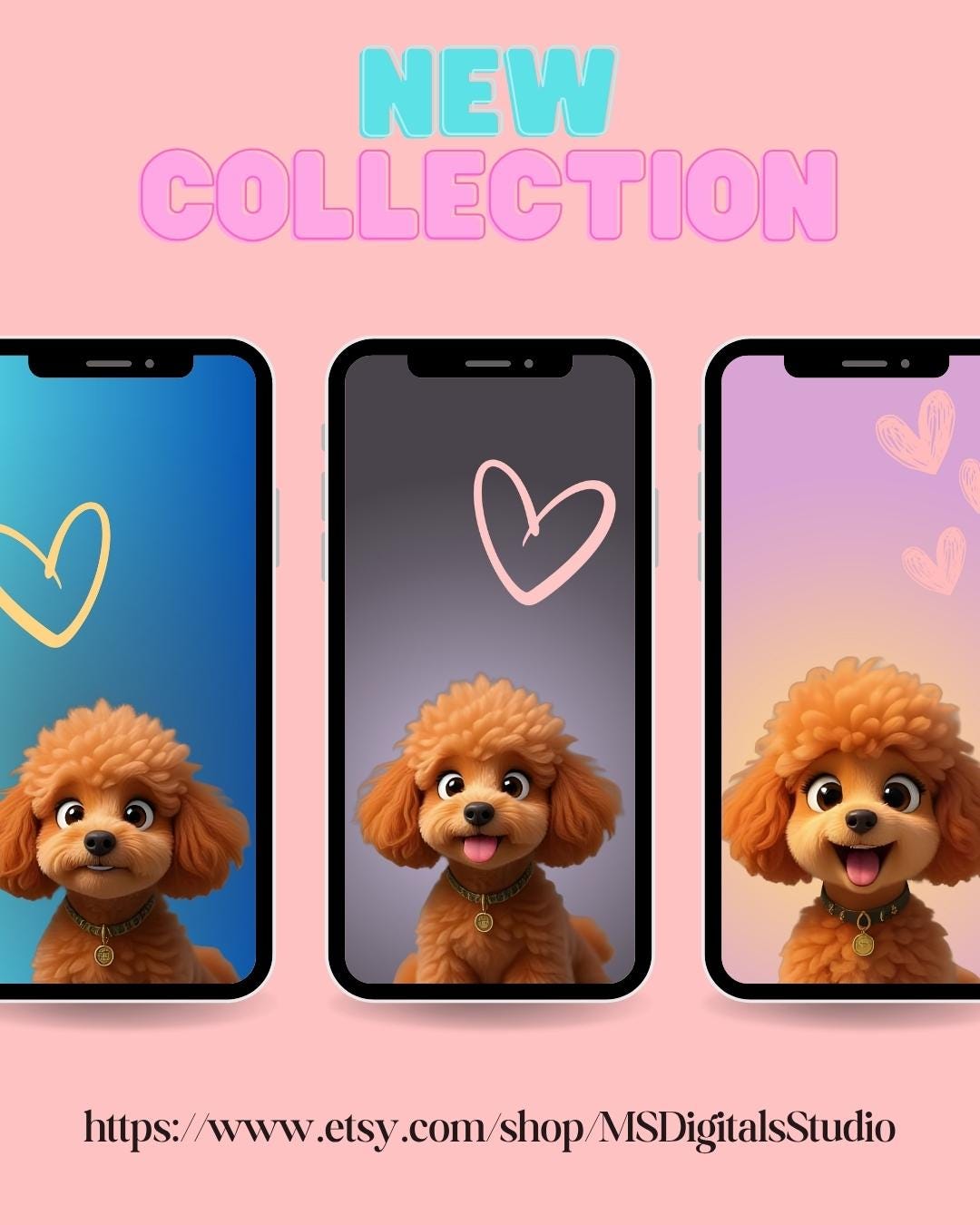 Whimsical Preppy Poodle Wallpaper Aesthetic Puppy Background Cute ...