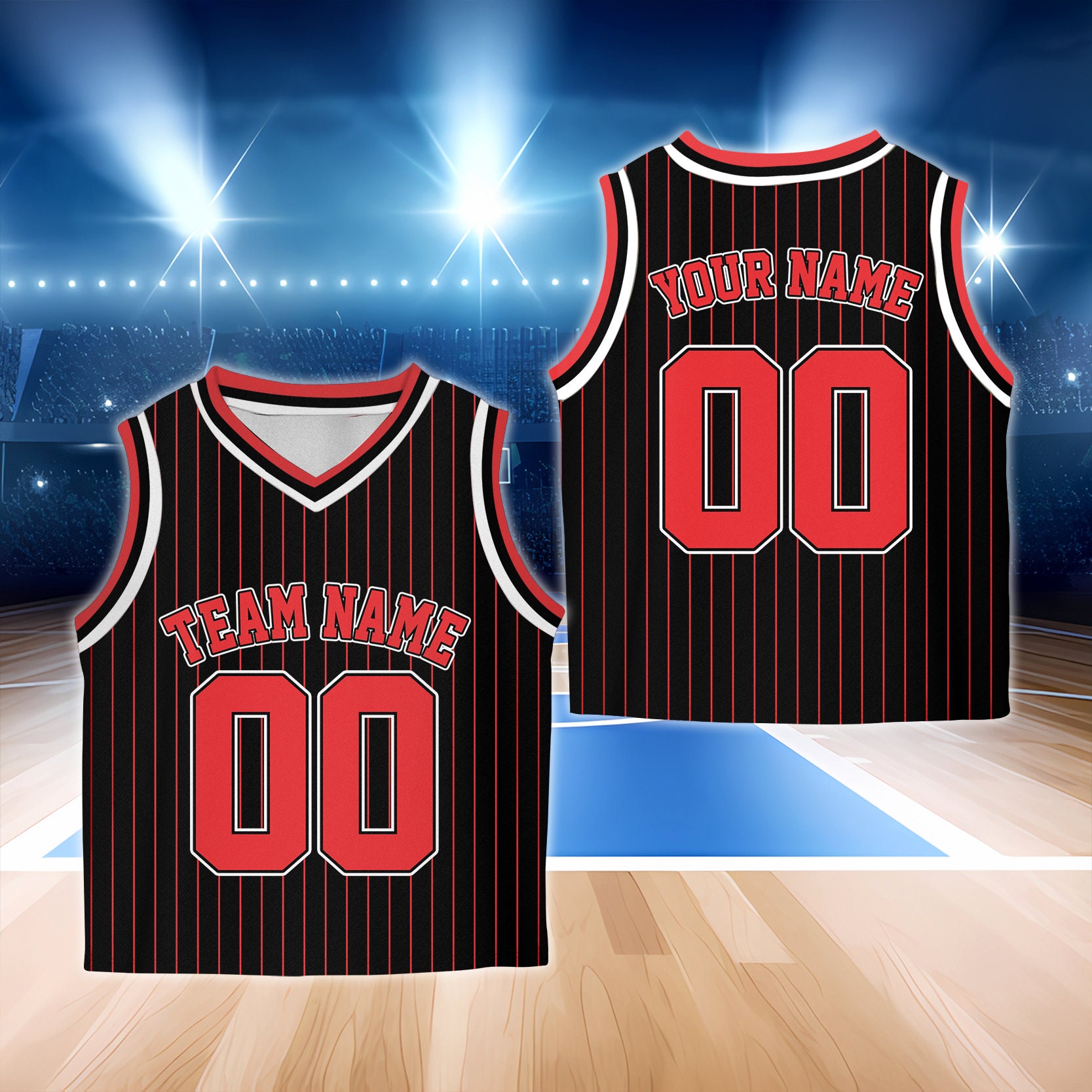 Personalized Basketball Jersey, Custom Name Number Basketball Stripe ...