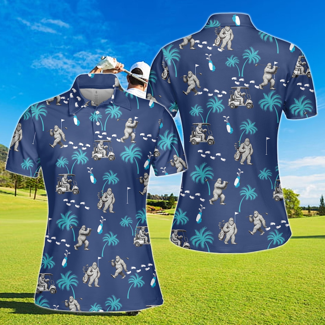 Bigfoot Golf Polo Shirt for Men Women, Sasquatch Golf Polo Shirt ...
