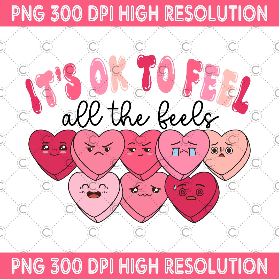 It's Ok to Feel All the Feels PNG, Retro Valentine Sweethearts PNG ...