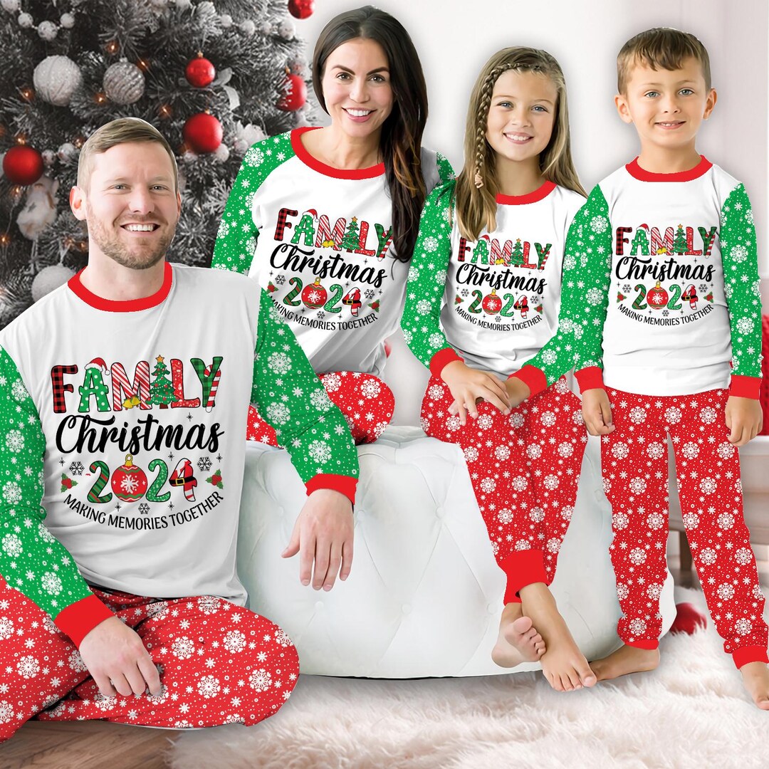Family Christmas 2024 Long Sleeve Two Piece Pajama, Making Memories ...