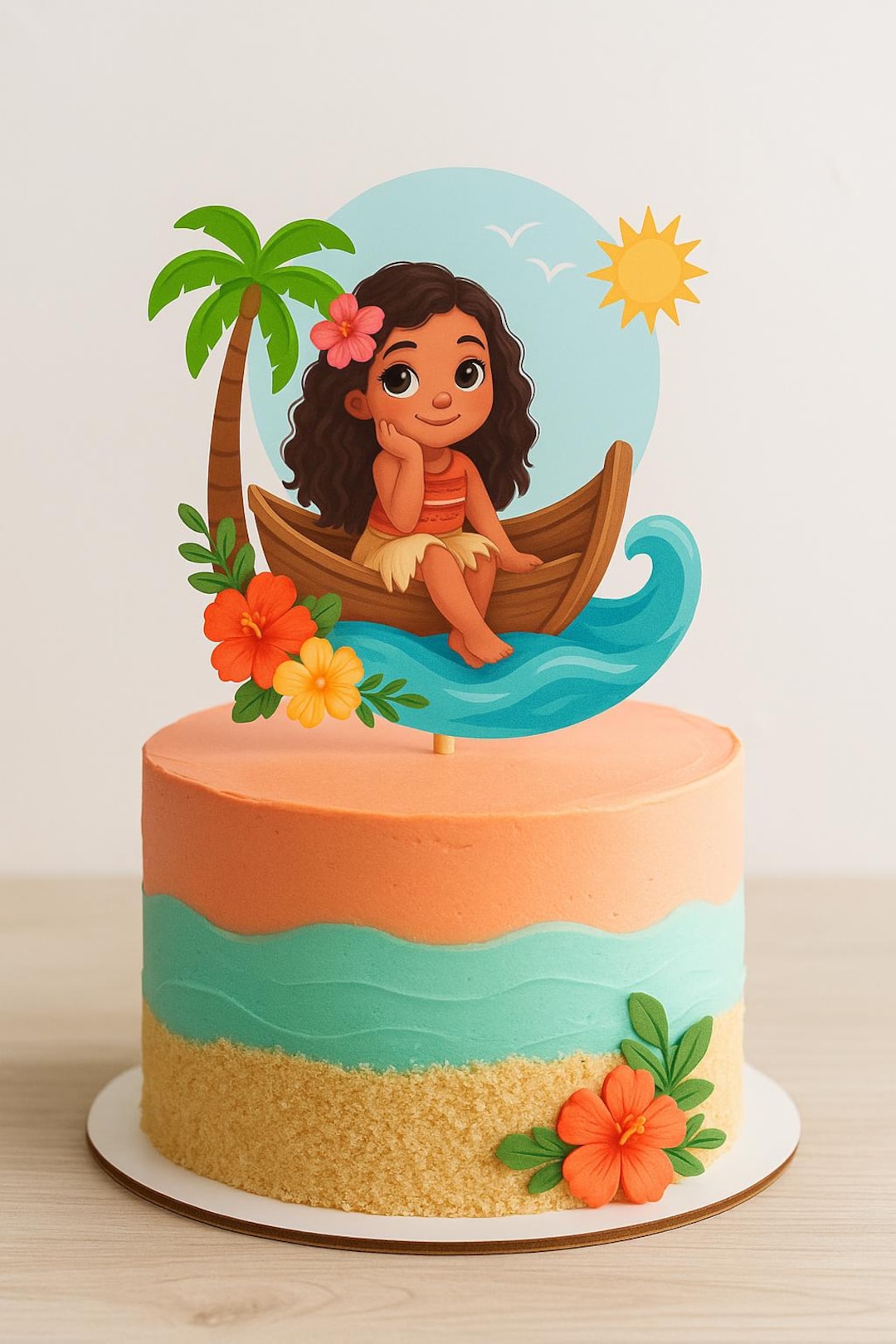 Tropical Island Girl Cake Topper: Beach Birthday Party Decoration - Etsy