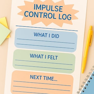 Impulse Control Log: ADHD Worksheet for Kids & Adults (instant Download ...