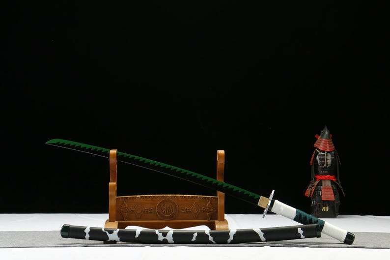 Hand-forged Sanemi Sword: Wind Hashira Display Replica, 1045 Steel - Etsy