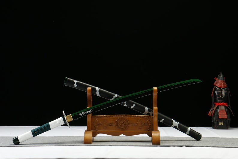 Hand-forged Sanemi Sword: Wind Hashira Display Replica, 1045 Steel - Etsy