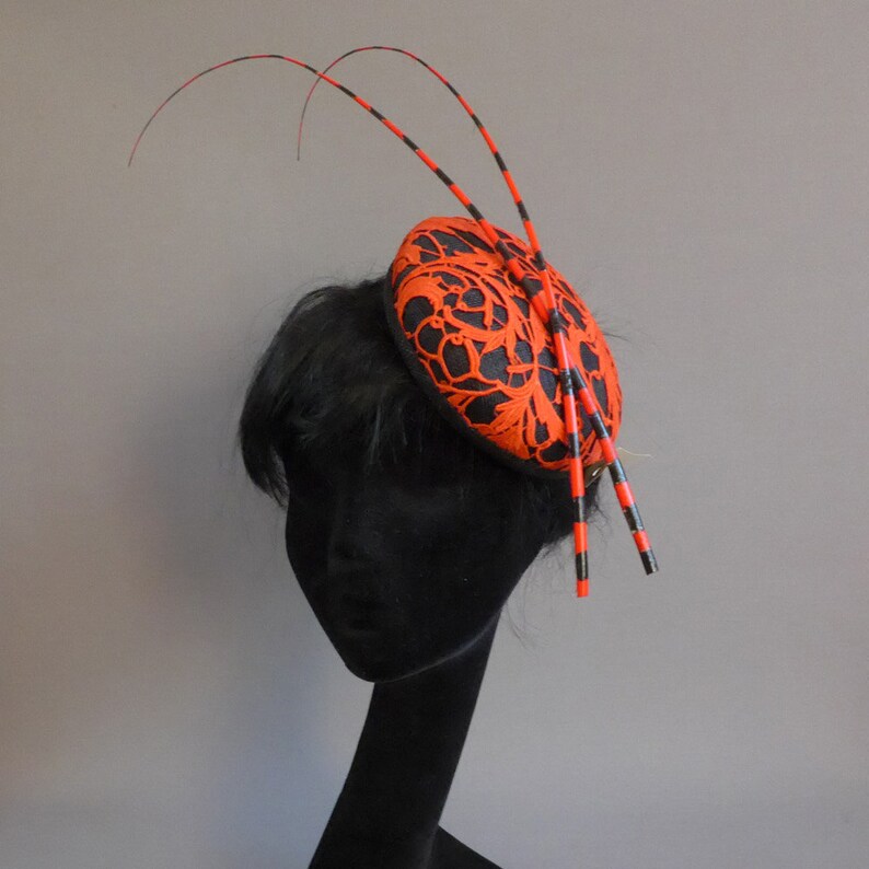 Dutch Design Derby Hat Black Sinamay Base Covered With Red - Etsy