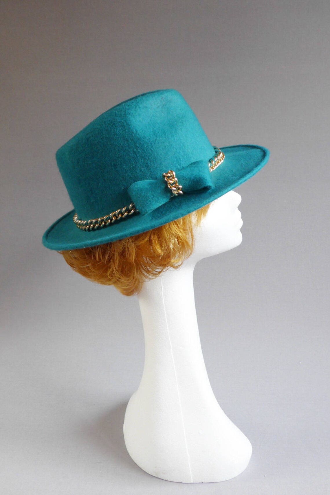 Made With Passion This Bright Jade Felt Trilby Hat With Gold - Etsy