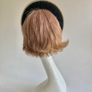 Black Bouclé Halo Hat With Halo Formed Pearl Band - Etsy