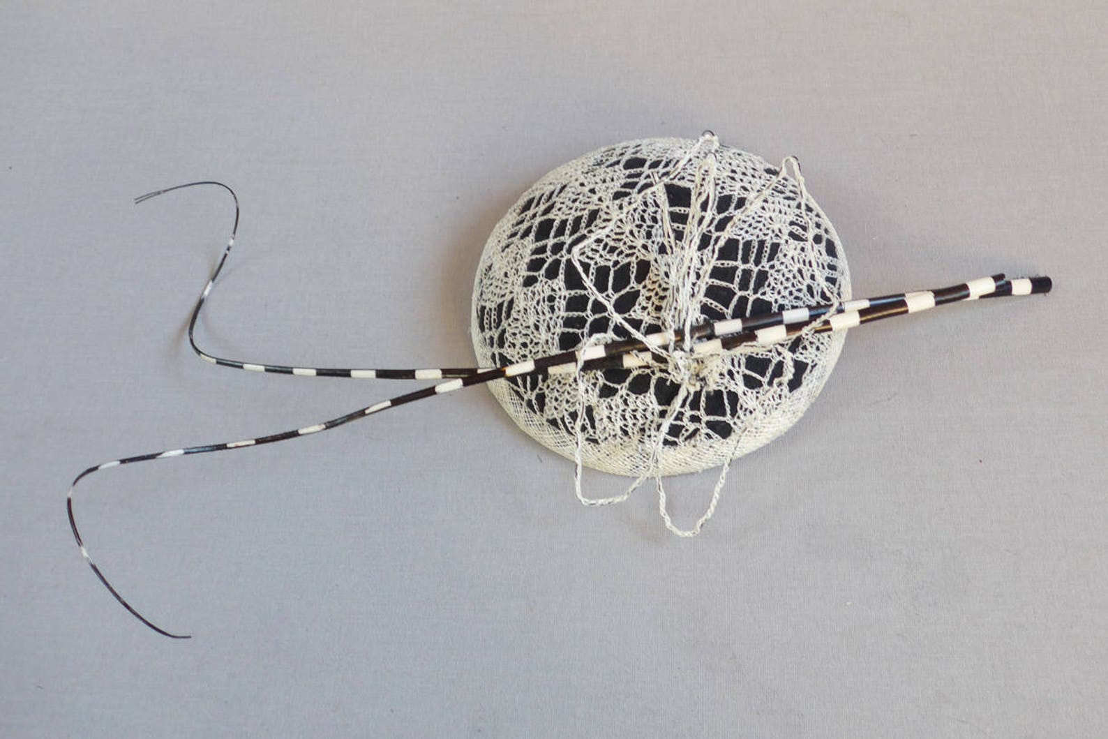 Dutch Design Black Covered Buckram Base With Crocheted Cover - Etsy