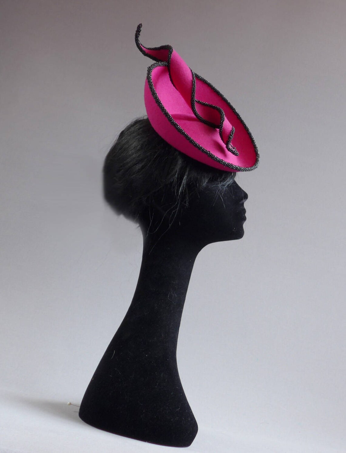 Dutch Design Cerise Felt Hat / Fascinator / Headpiece With - Etsy UK