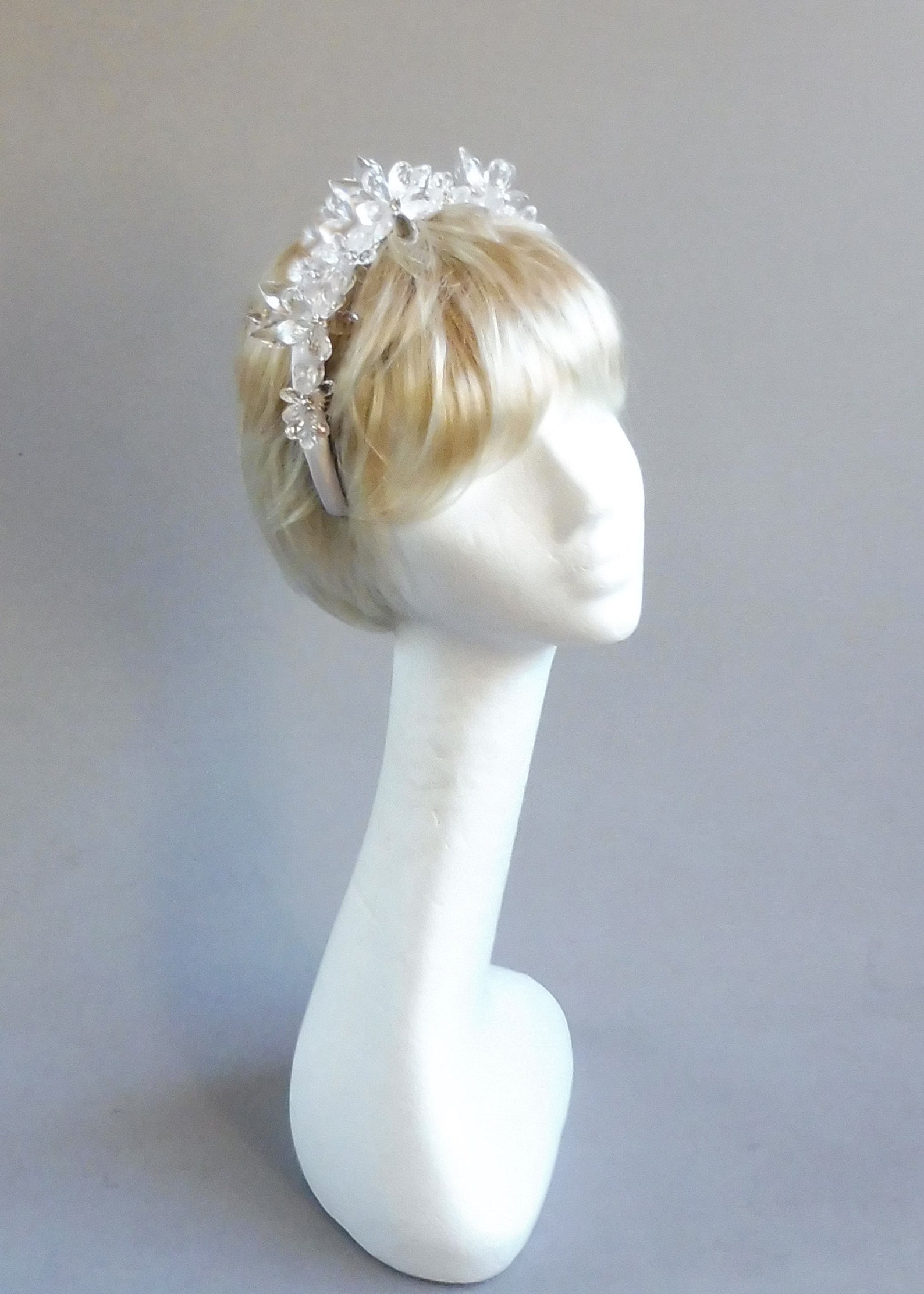 Made With Passion Asymmetrical White Crown Fascinator With - Etsy