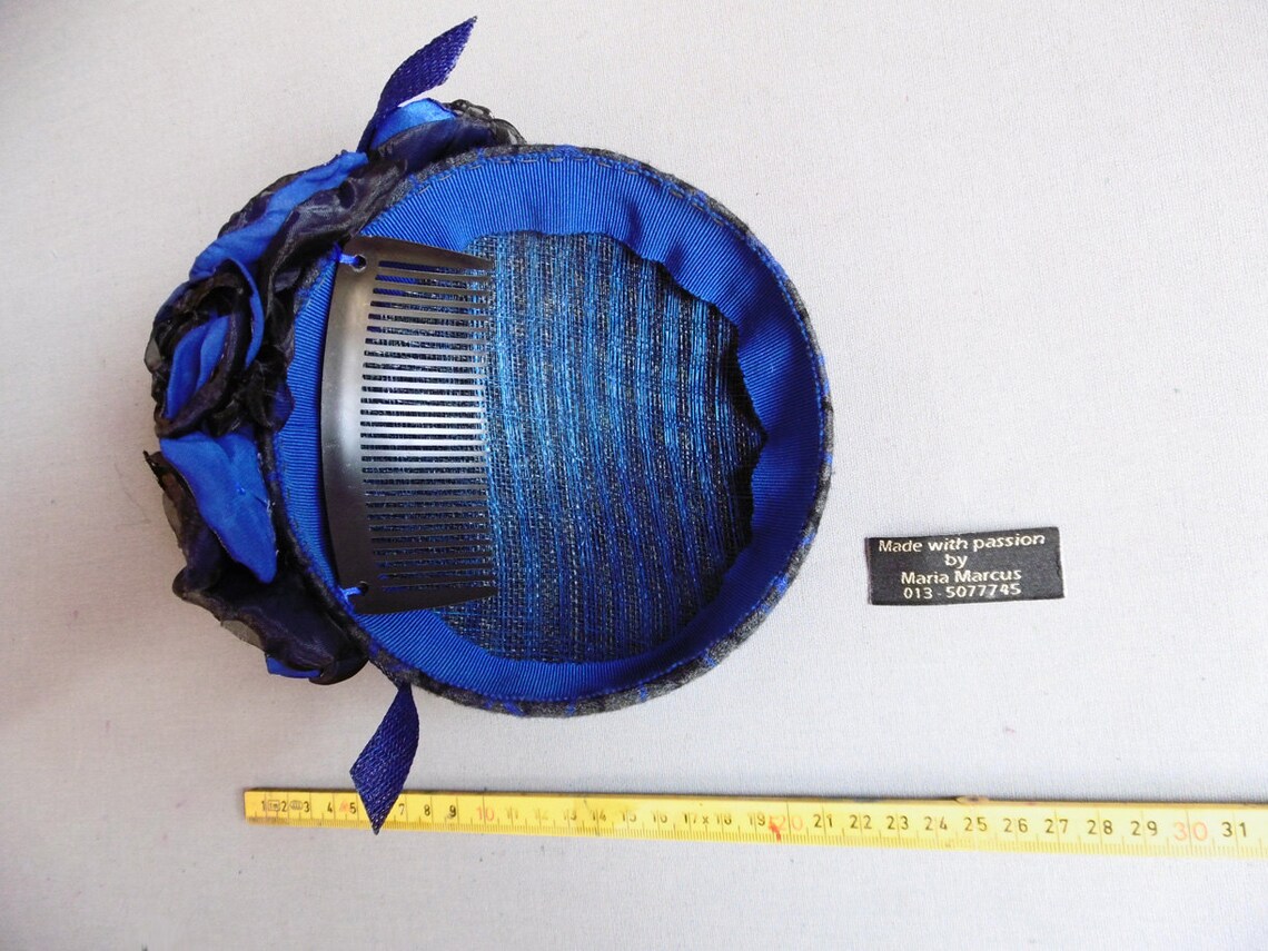 Dutch Design Grey Black En Royal Blue Percer Het With Hand - Etsy