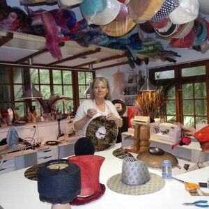 Dutch Design Percer Hat in Brown Creme and off White Boucle Tweet ...