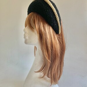 Black Bouclé Halo Hat With Halo Formed Pearl Band - Etsy