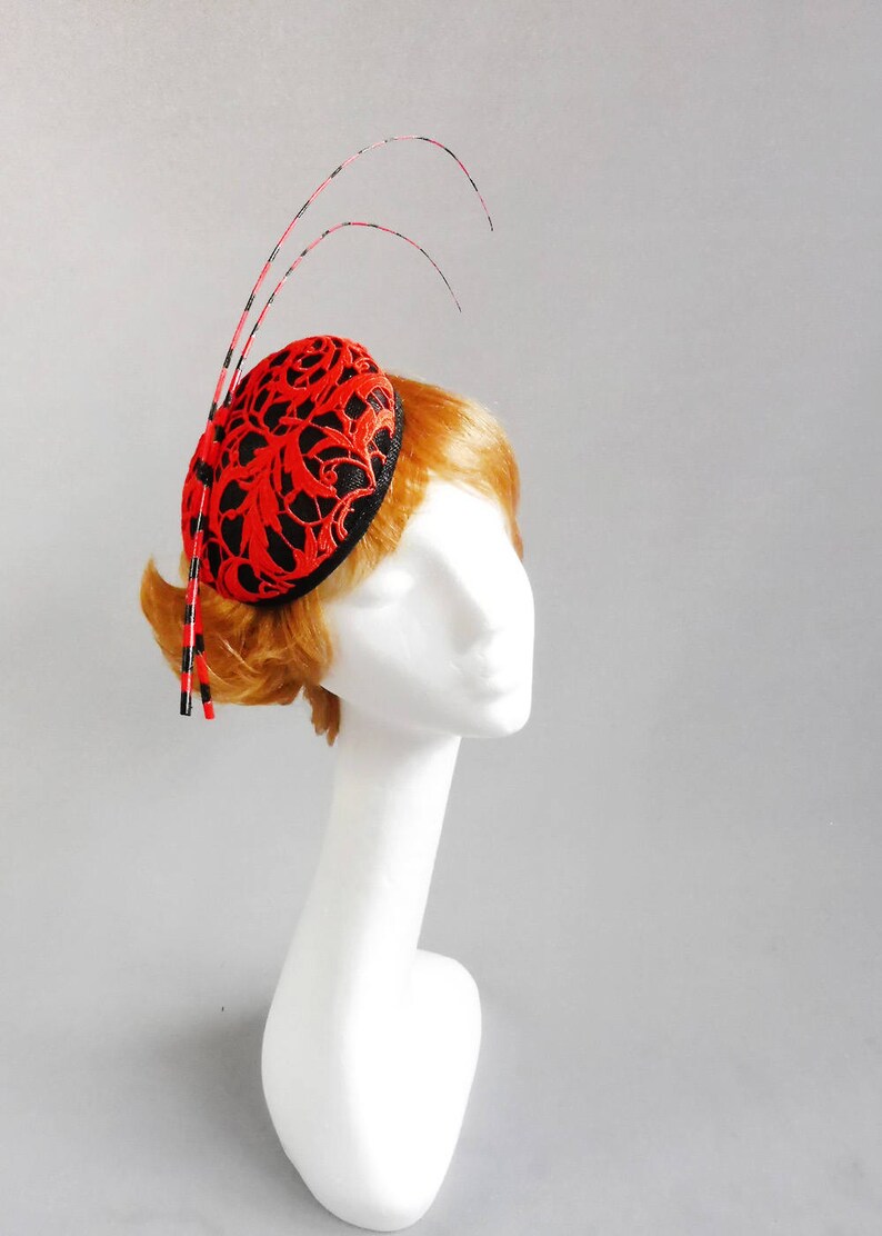 Dutch Design Derby Hat Black Sinamay Base Covered With Red - Etsy