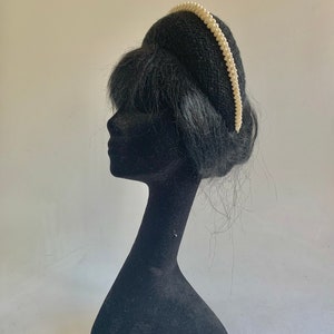 Black Bouclé Halo Hat With Halo Formed Pearl Band - Etsy