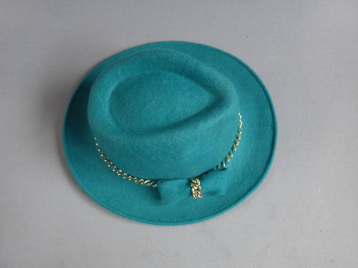 Made With Passion This Bright Jade Felt Trilby Hat With Gold - Etsy