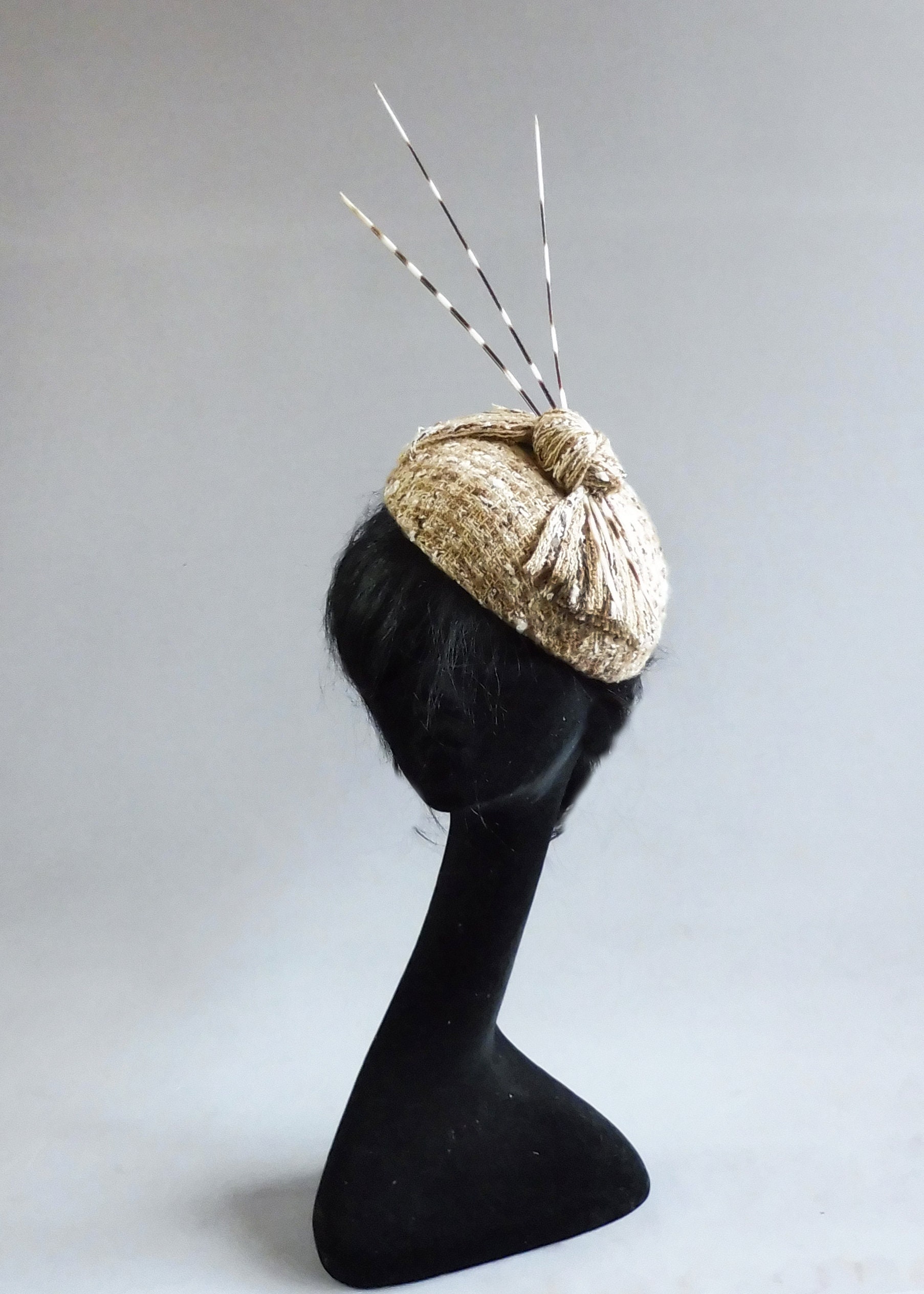 Dutch Design Percer Hat in Brown Creme and off White Boucle - Etsy