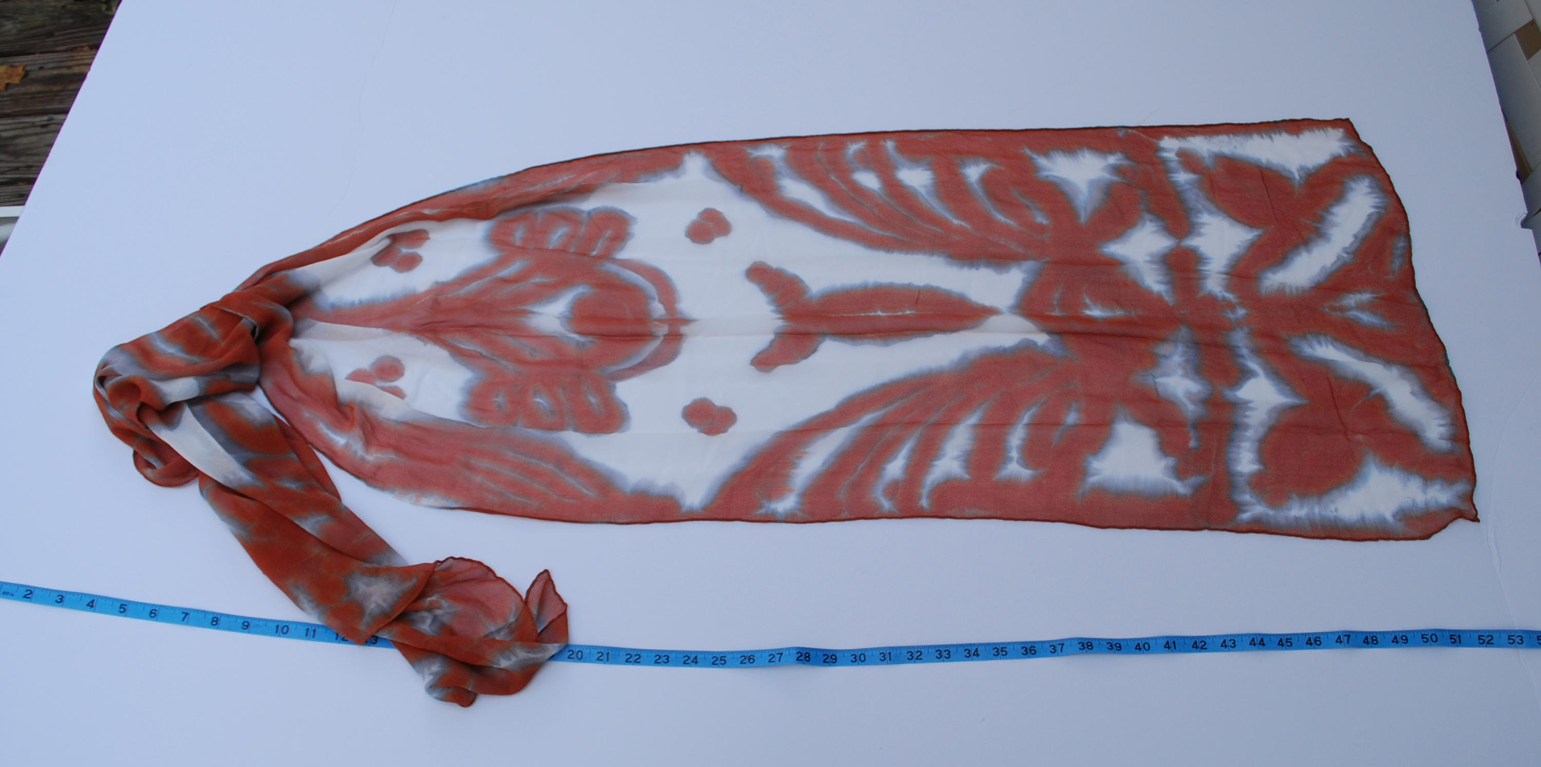 Rorschach Pattern, Copper Rust Silk Chiffon Scarf by 88editions - Etsy