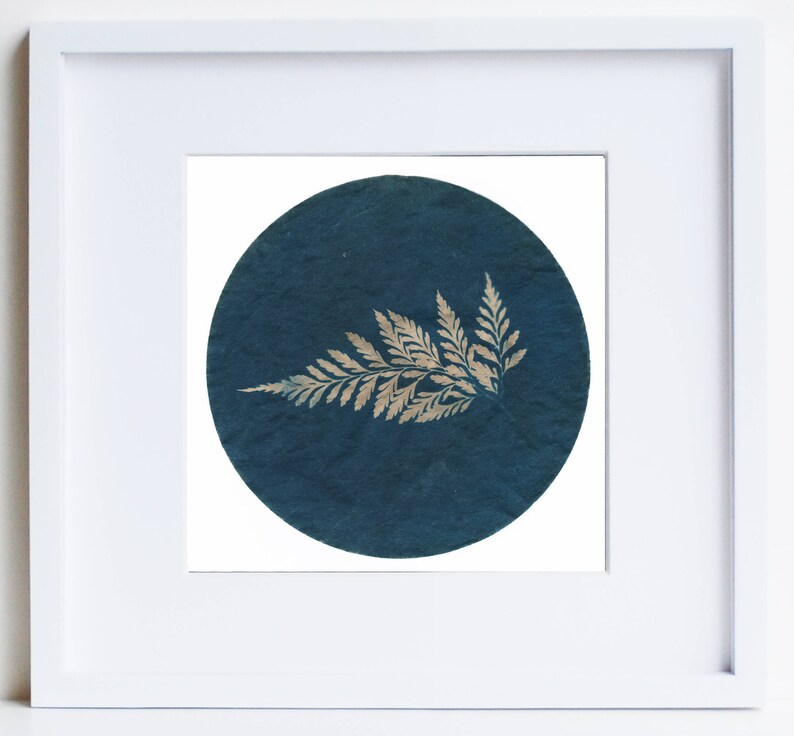 Botanical Art, Original Cyanotypes, Upcycled, Recycled Art, Set of Nine ...