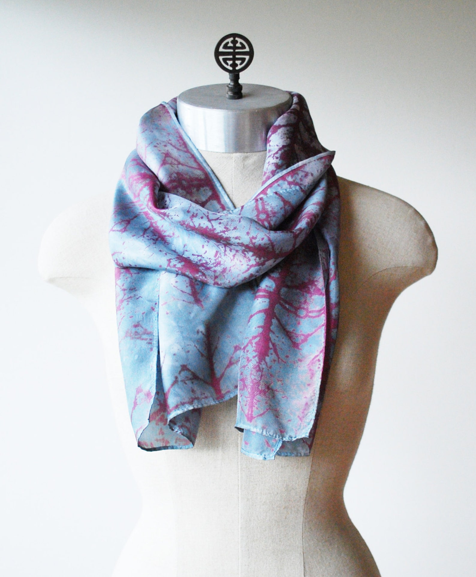 Hand Painted Silk Scarf, Screen Printed Scarf, Hand Dyed, Unique Scarf ...