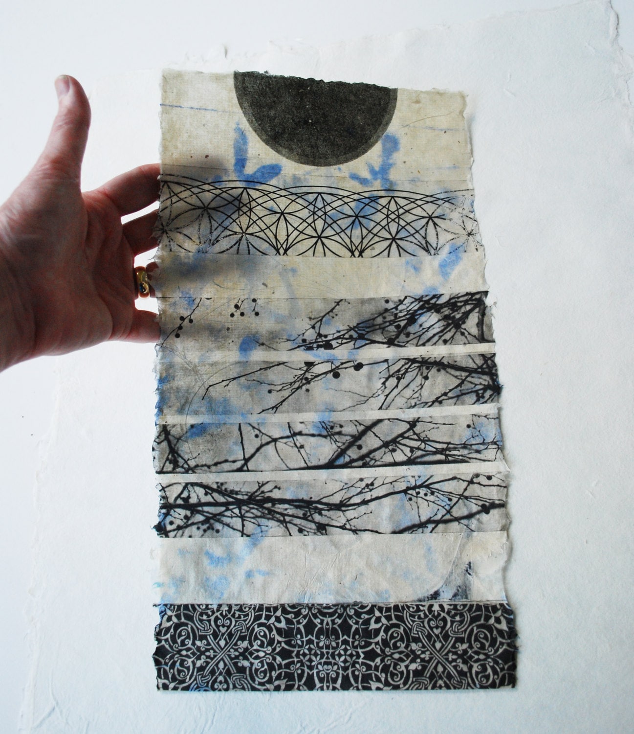 OOAK Art, Abstract Art, Etching on Handmade Paper - Etsy