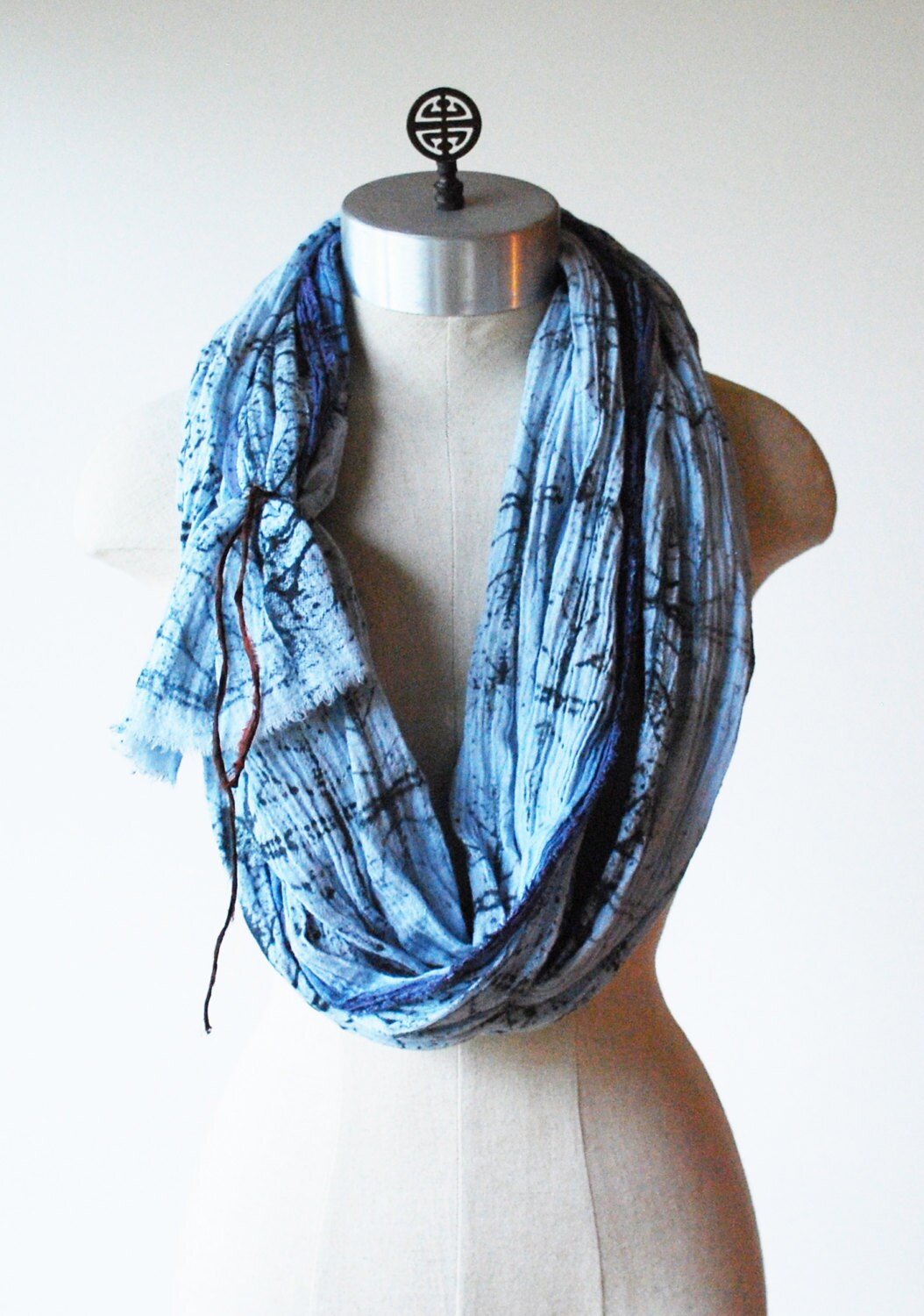 Indigo Scarf, Hand Printed Scarf, Screen Printed Scarf, Boho Fashion ...