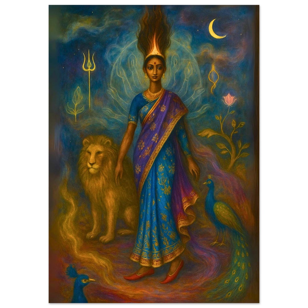 Durga – Warrior Goddess Art Print | Hindu Mythology Wall Art | Lion ...