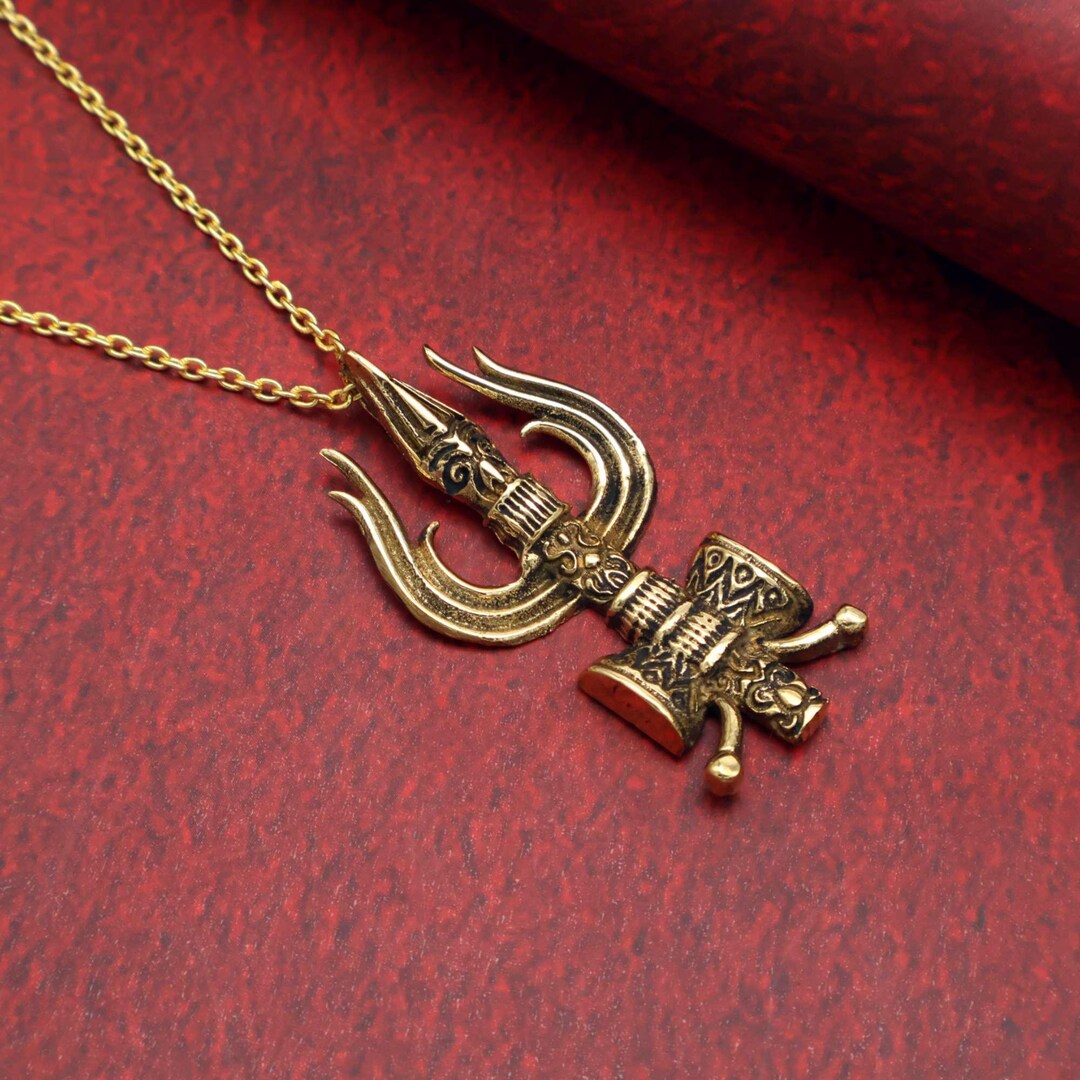 Lord Shiva Trishul Damru Pendant | Mahadev Necklace for Men | Silver ...