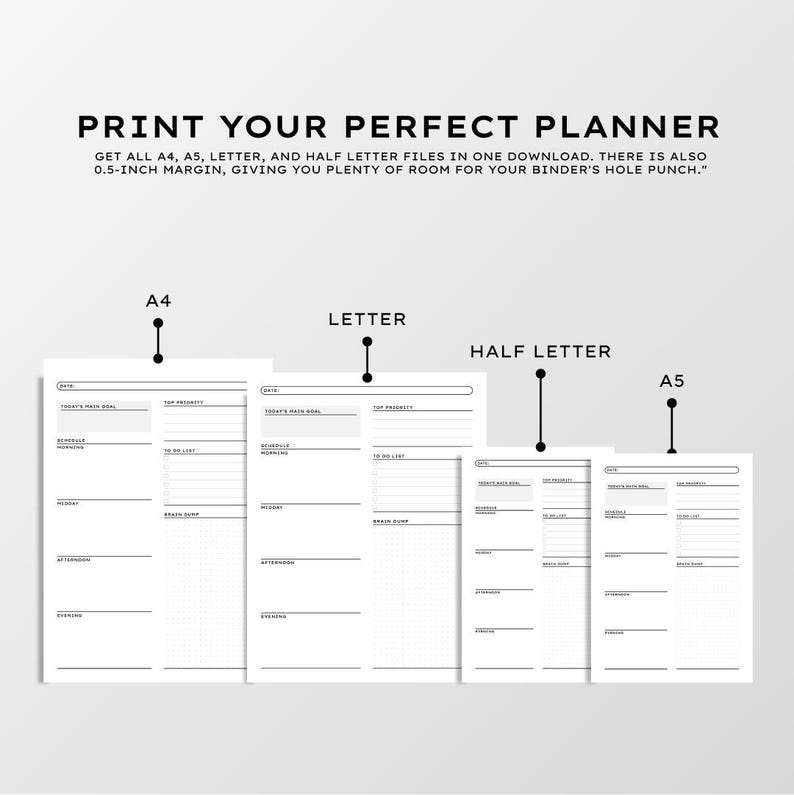 DIY Printable Discbound Planner Inserts, Undated Daily, Weekly, Monthly ...