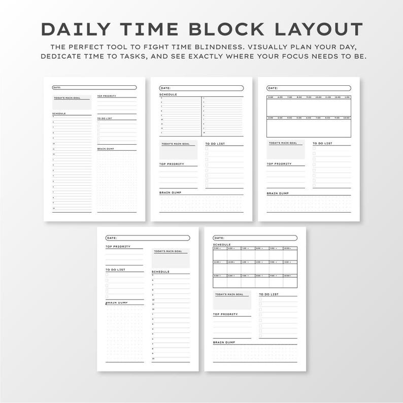 DIY Printable Discbound Planner Inserts, Undated Daily, Weekly, Monthly ...