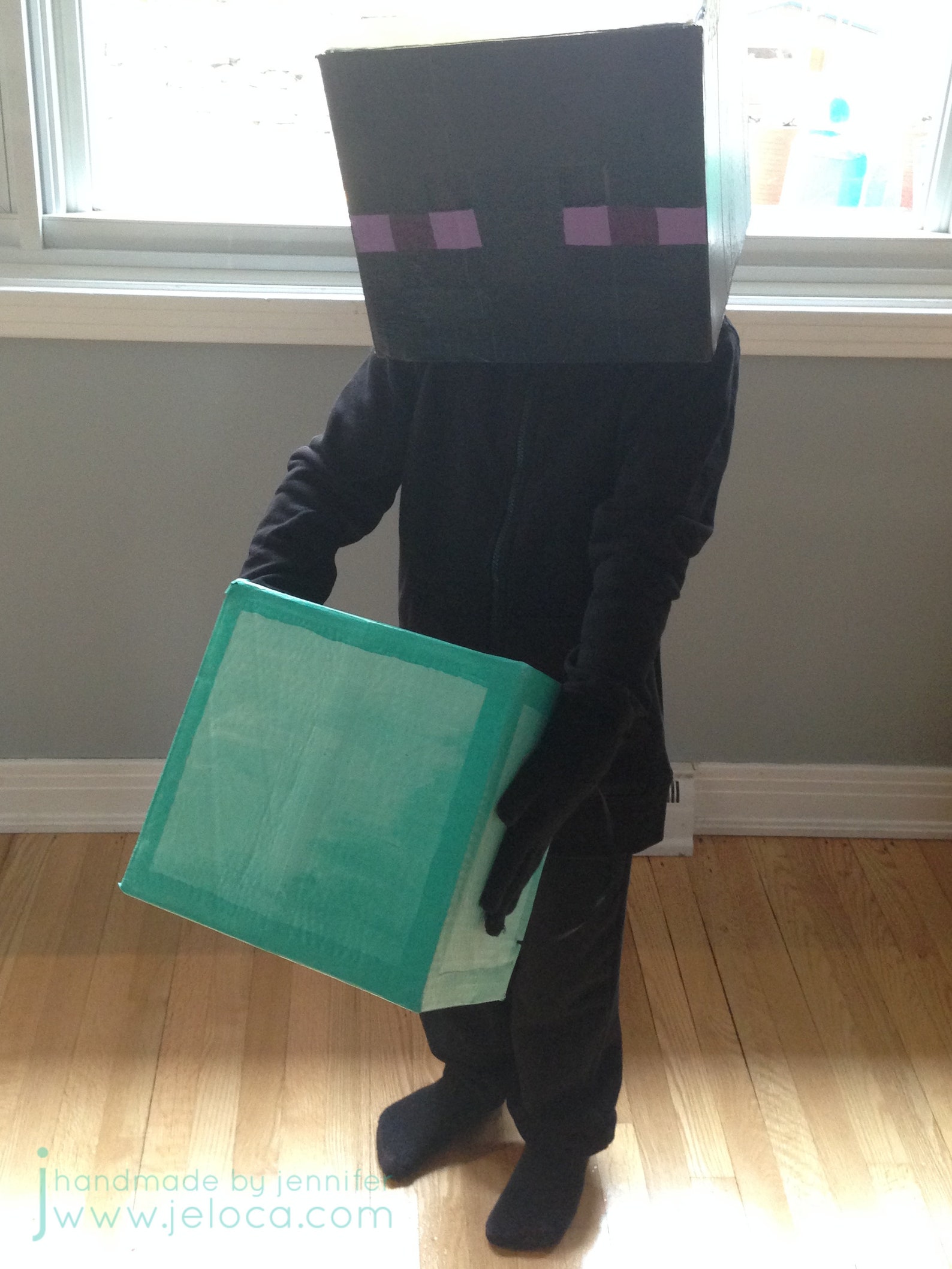 Minecraft Tutorial Enderman Head With Diamond Block Treat Basket DIY ...