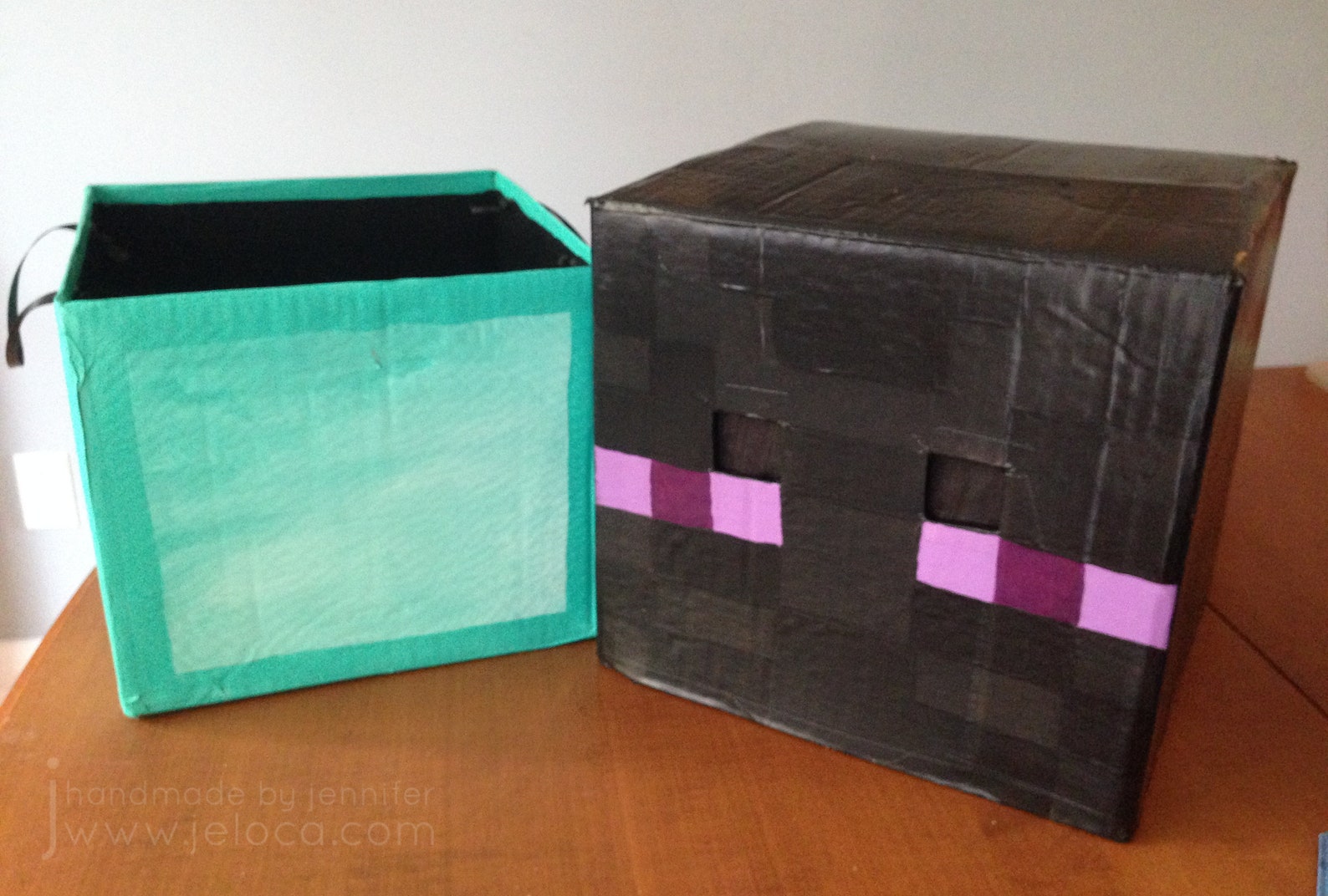 Minecraft Tutorial Enderman Head With Diamond Block Treat Basket DIY ...