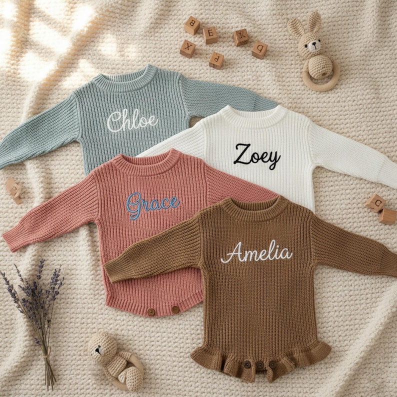 Custom Embroidered Baby Onesie, Knit Romper, Newborn Hospital Coming ...