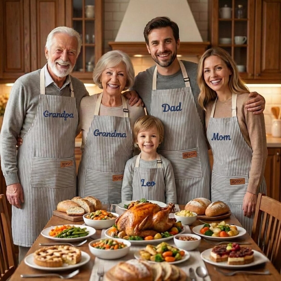 Custom Family Reunion Aprons Bulk Order Striped Matching BBQ Shirts ...